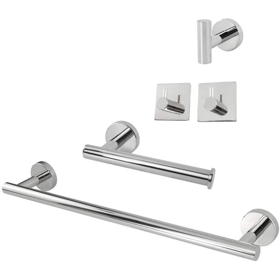 4 Pcs Bathroom Hardware Set, Thicken Stainless Steel Hand Towel Bar Set ...