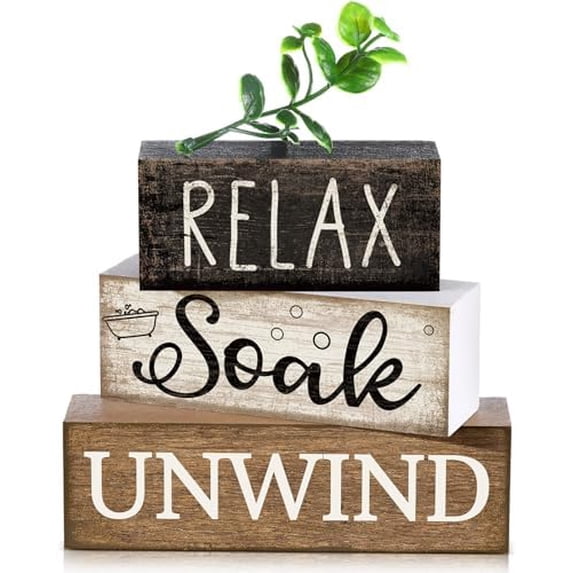 4 Pcs Bathroom Shelf Decor Sign Farmhouse Bathroom Decor and ...
