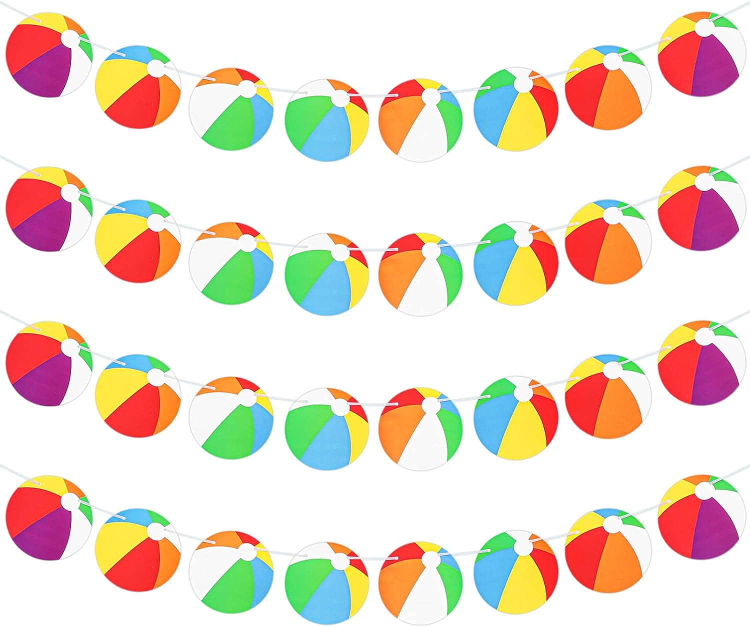 4 Pcs Beach Ball Banners Hanging Beach Garland Summer Party Decorations ...