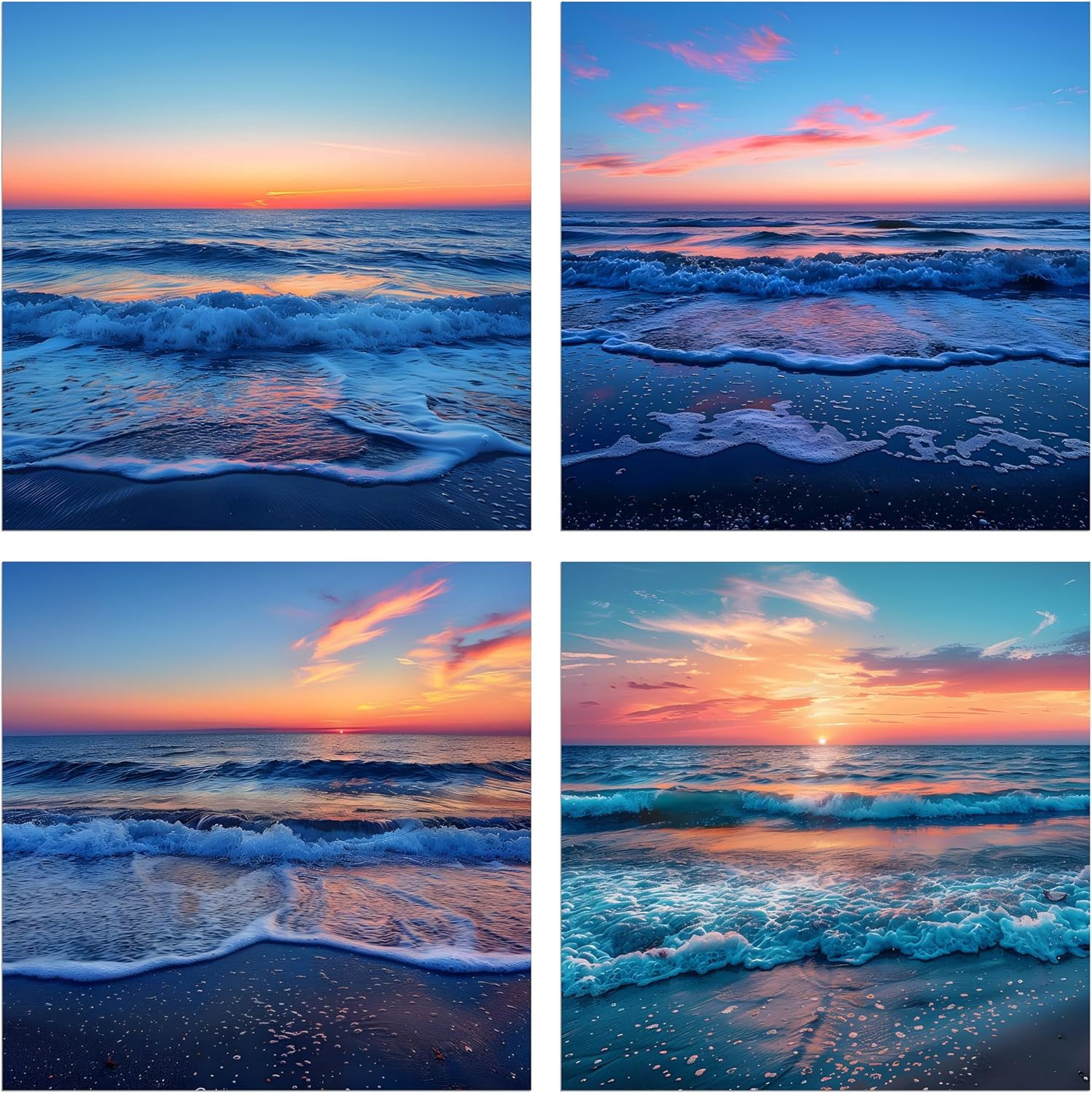 4 Pcs Beach Pictures Beach Canvas Beach Paintings for Living Room the ...