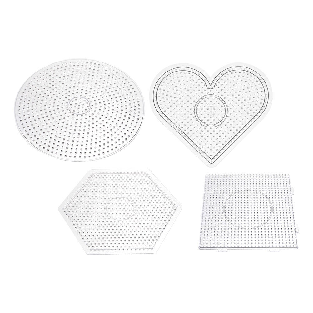 4 Pcs Bean Puzzle Template Peg Board Fuse Bead Pegboard Assortment ...