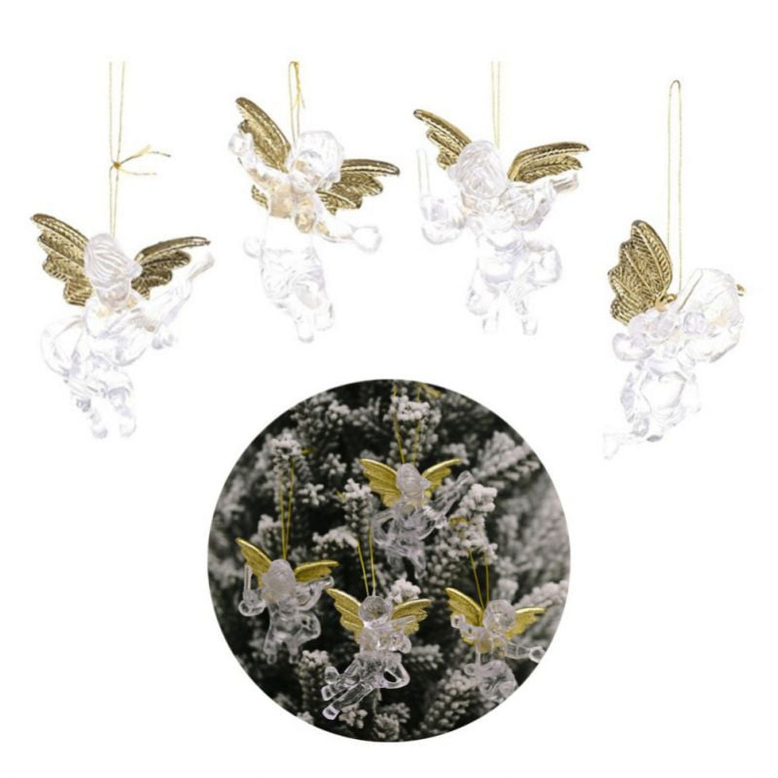 4 Pcs Beautiful Mini Clear Glass Hanging Angels Tree Ornaments ...