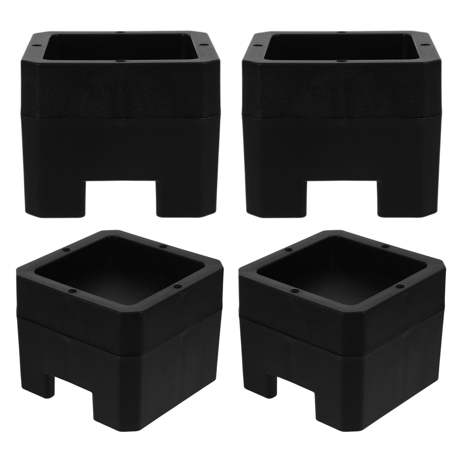 Black Silicone Bed Risers for Fixed Caster Wheels Prevent Sliding and ...