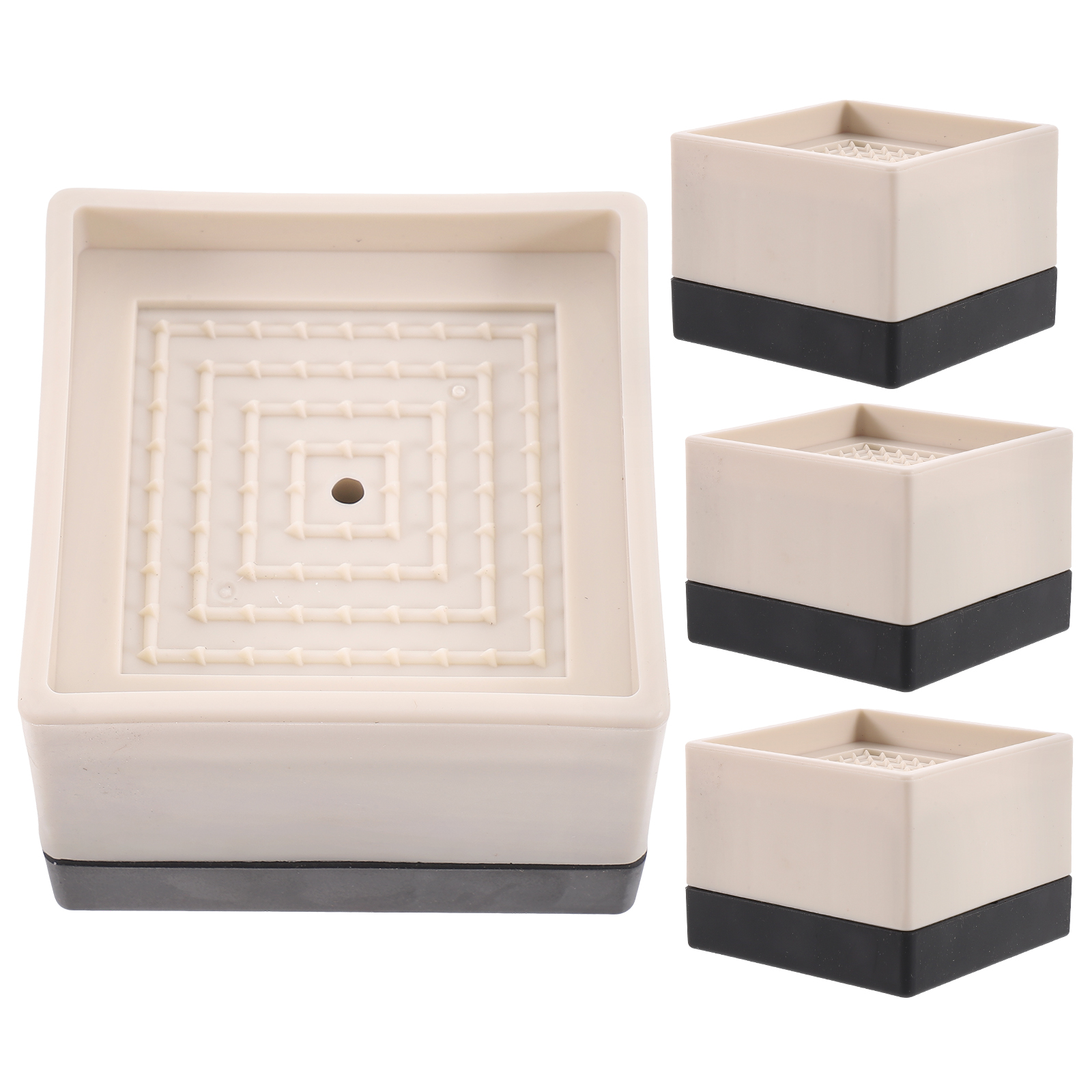 WEUVEB Light Yellow Silicone Bed Risers for Furniture Height Increase ...