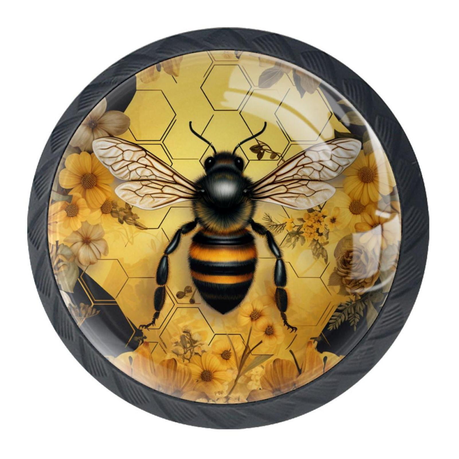 4 Pcs Bee Knobs for Kitchen Cabinet Cupboard Dresser Bookcase Drawer ...