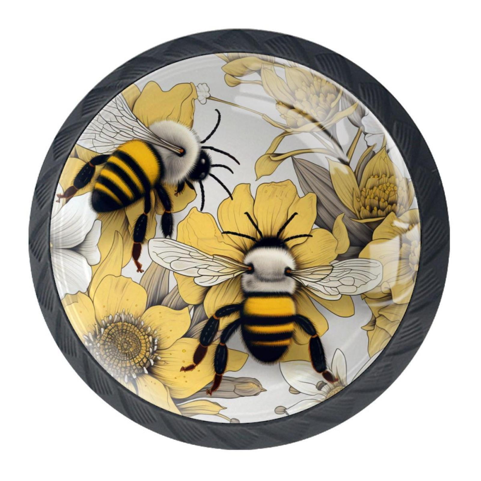 4 Pcs Bee Knobs for Kitchen Cabinet Cupboard Dresser Bookcase Drawer ...
