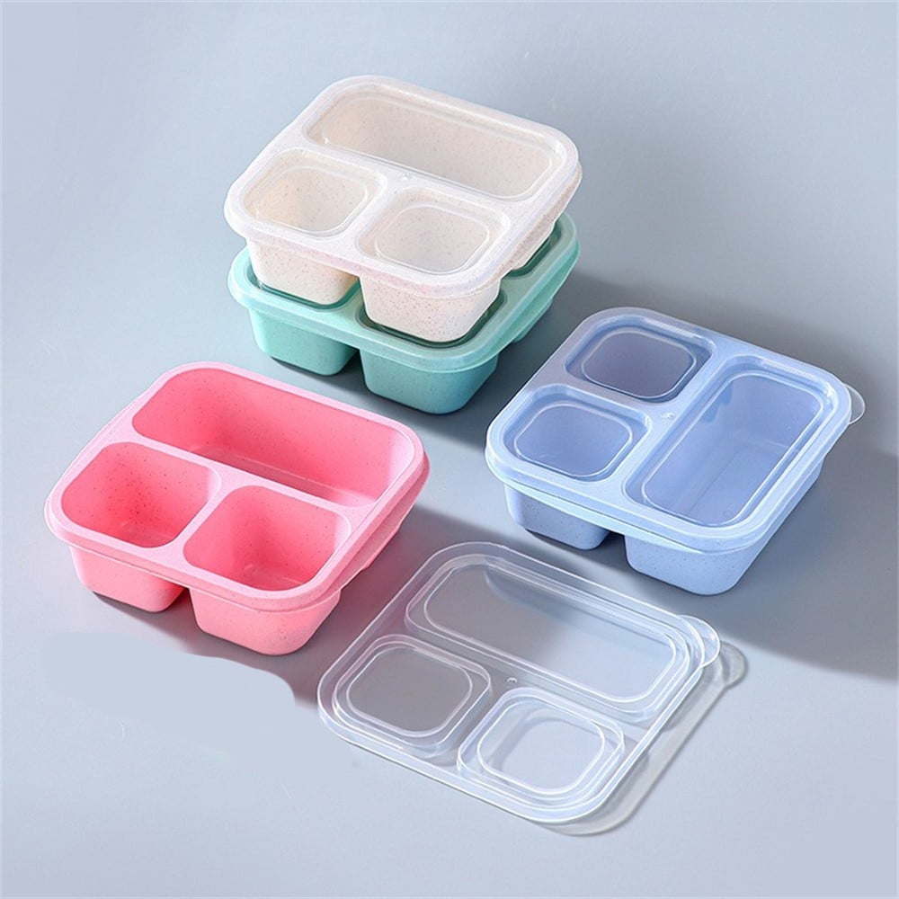 4 Pcs Bento Lunch Box,Reusable Bento Snack Boxes for Work, and Travel,3 ...