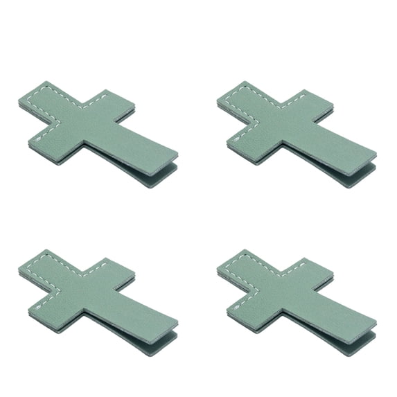 4 Pcs Bible Bookmarks Simple Page Marker PU1eatherBookmarks Crossed ...