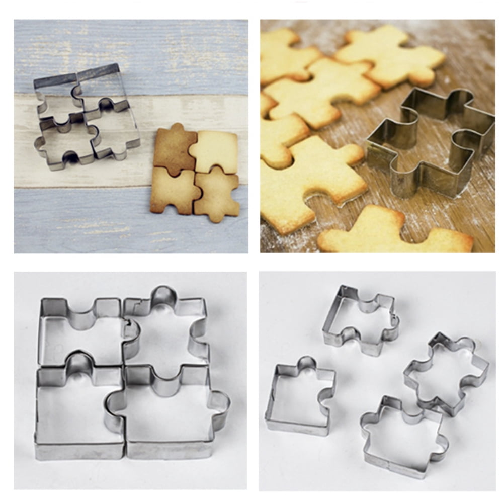 4-Piece Stainless Steel Biscuit and Pastry Cutter Set with Star-Shaped ...