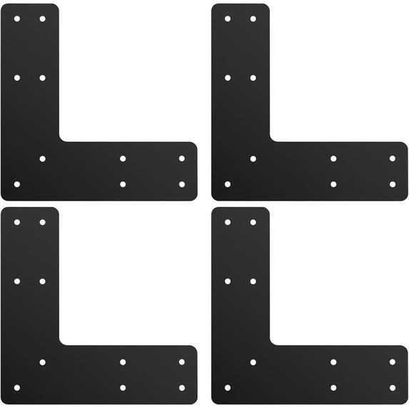 4 Pcs Black Alloy Steel Post to Beam L Shape Connector, 10*10 Inch ...