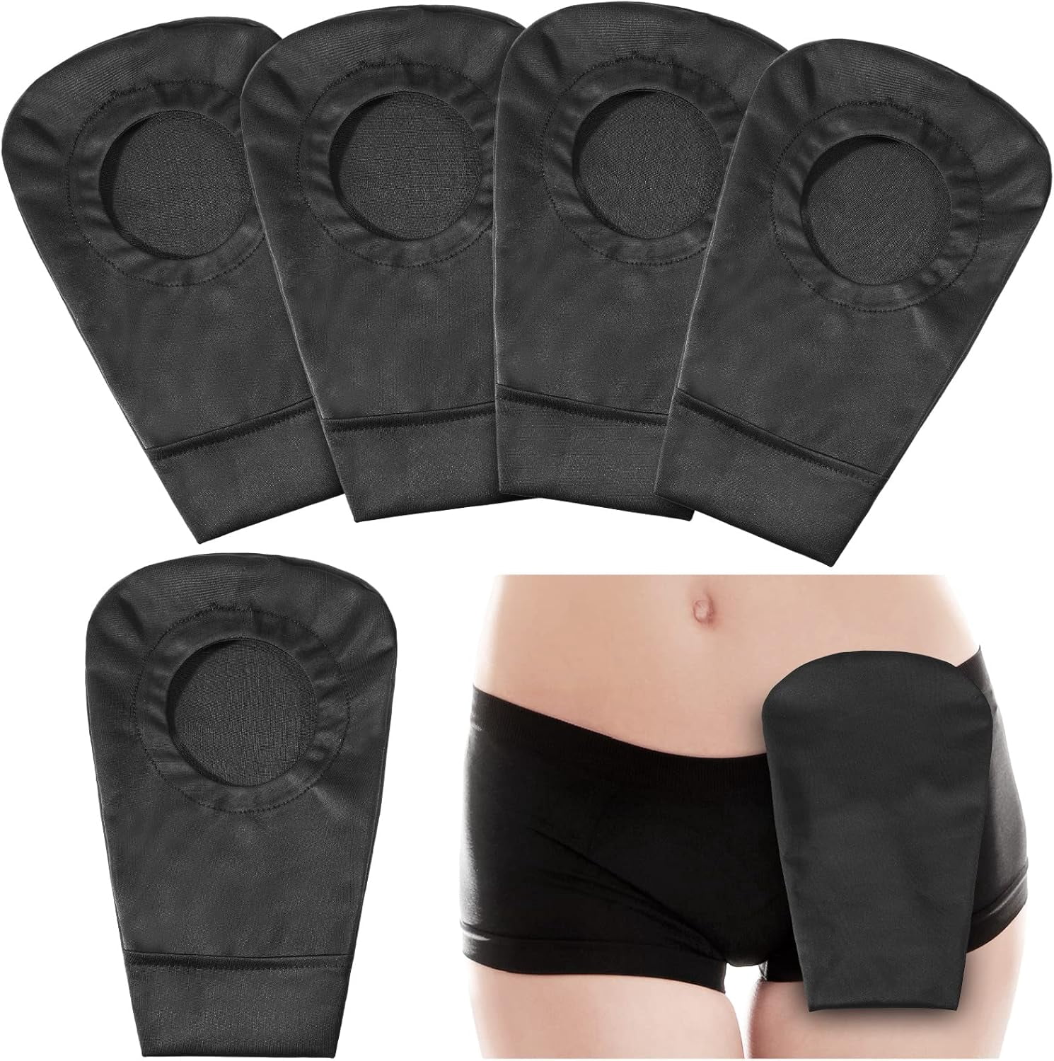 4 Pcs Black Ostomy Bag Cover Ostomy Pouch Cover Odor Control Stretchy ...