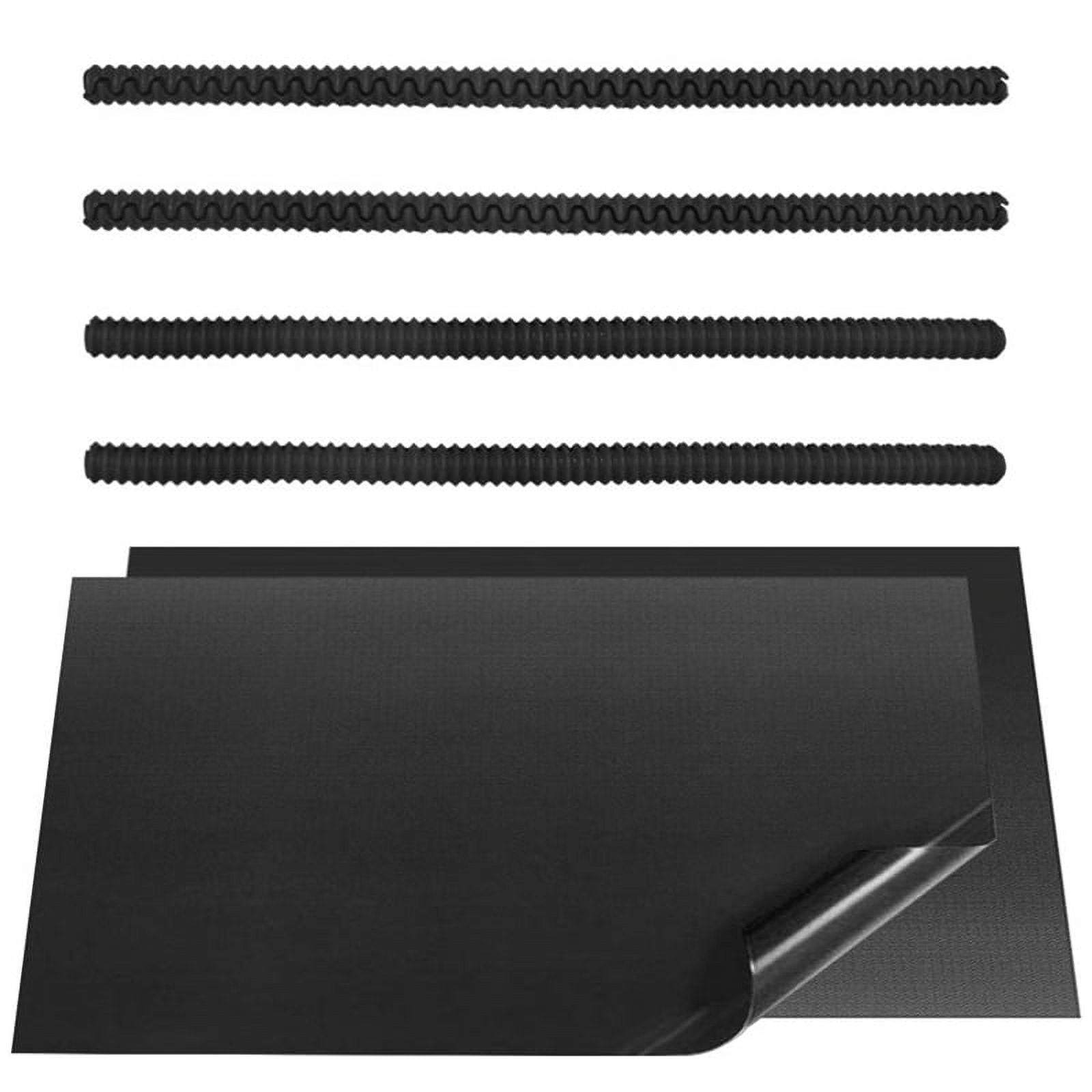 4 Pcs Black Oven Shelf Silicone Rack + 2 Pcs Non Stick Oven Liners Mat ...