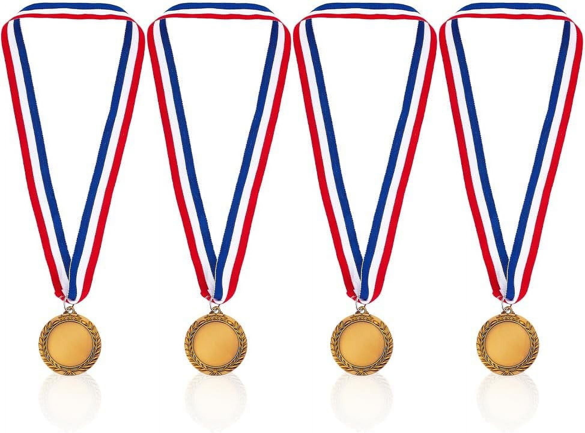 4 Pcs Blank Award Medal Golden Zinc Alloy Make Your Own Medals with ...