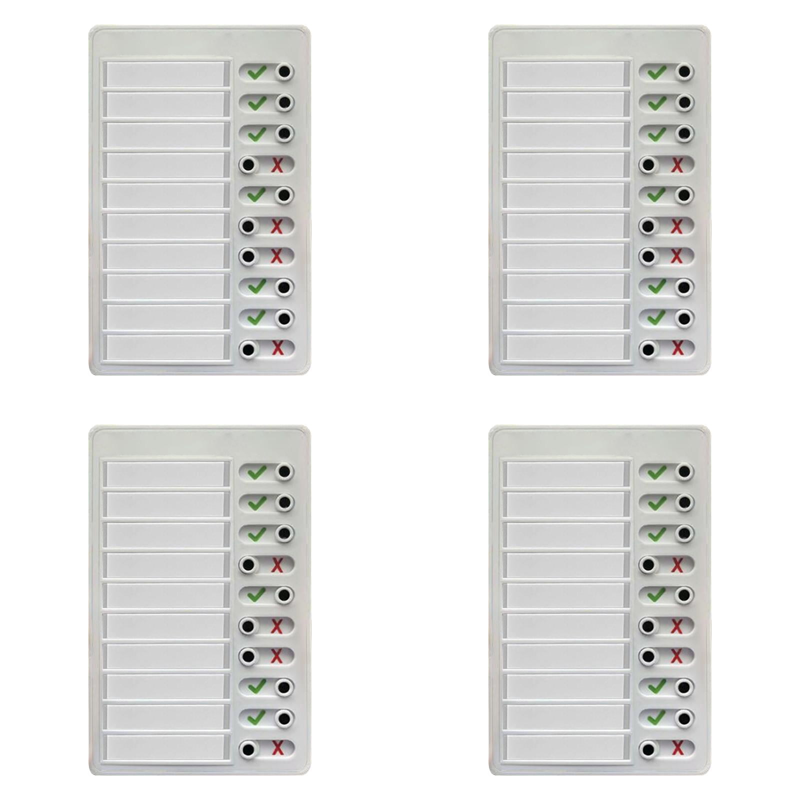 4 Pcs Blank Chore Chart,Plastic Checklist Board with 10 Detachable ...