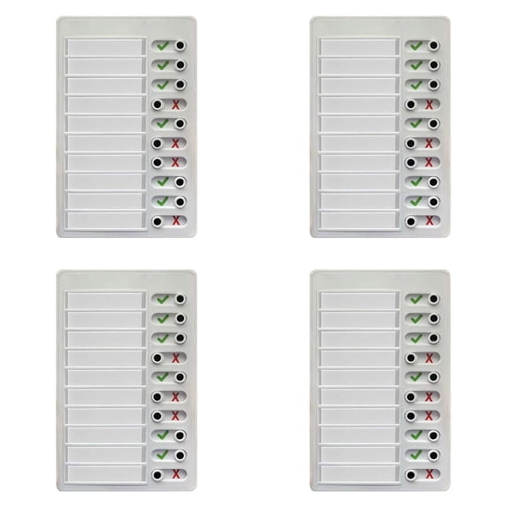4 Pcs Blank Chore Chart,Plastic Checklist Board with 10 Detachable ...