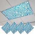 4 Pcs Blue Swirling Lines Fluorescent Light Covers Curves Waves Modern ...