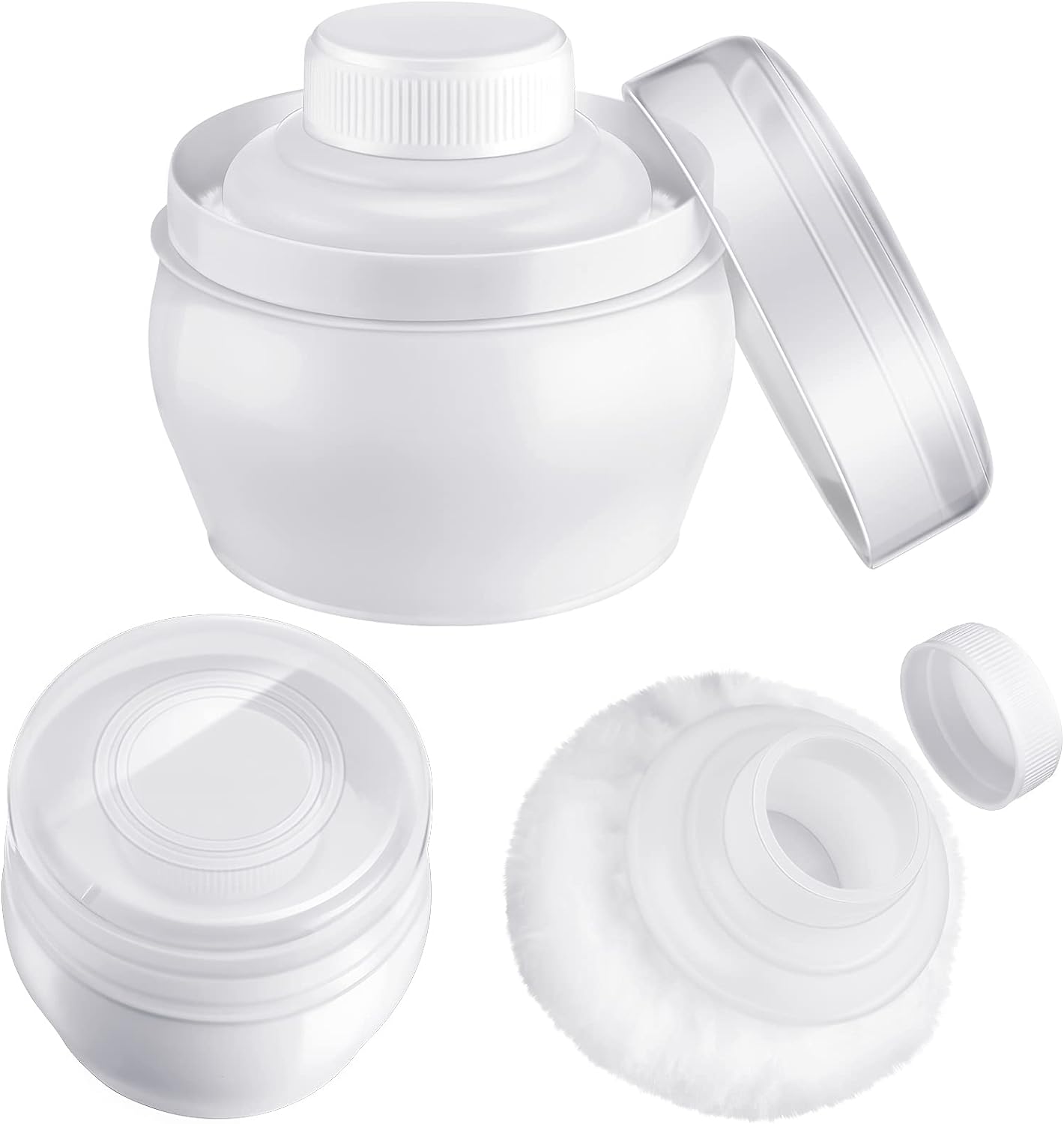 4 Pcs Body Powder Container After Bath Baby Fluffy Puff Kit Baby Body ...