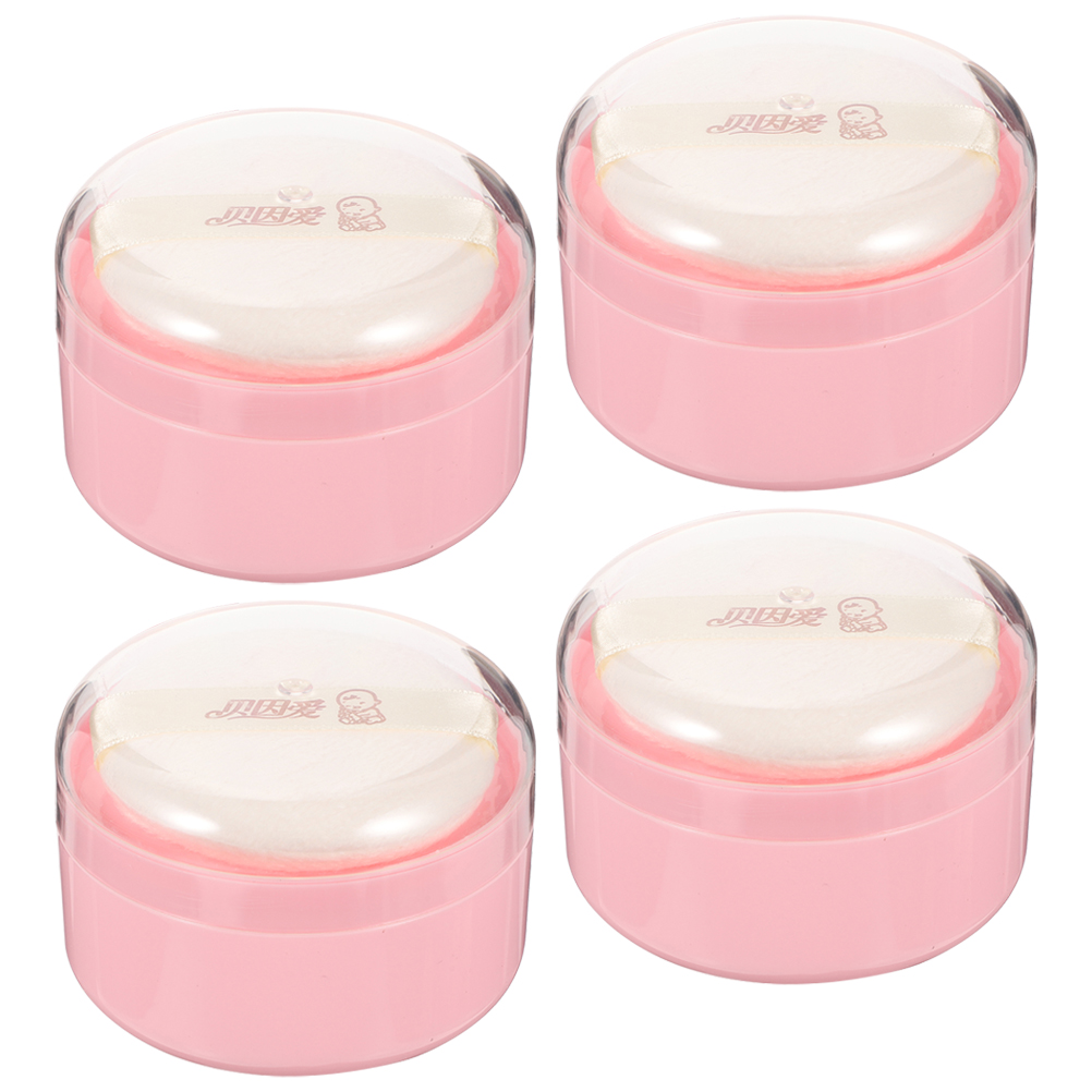4 Pcs Body Powder Puff Box Container and Travel Empty Makeup Child ...