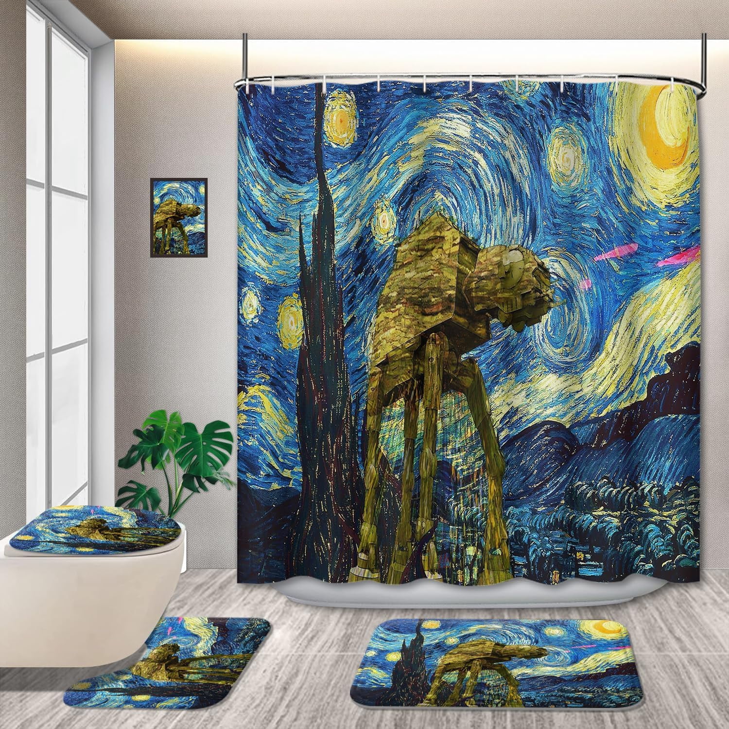 4 Pcs Boho Rainbow Inspirational Quotes Shower Curtain Sets with Non ...