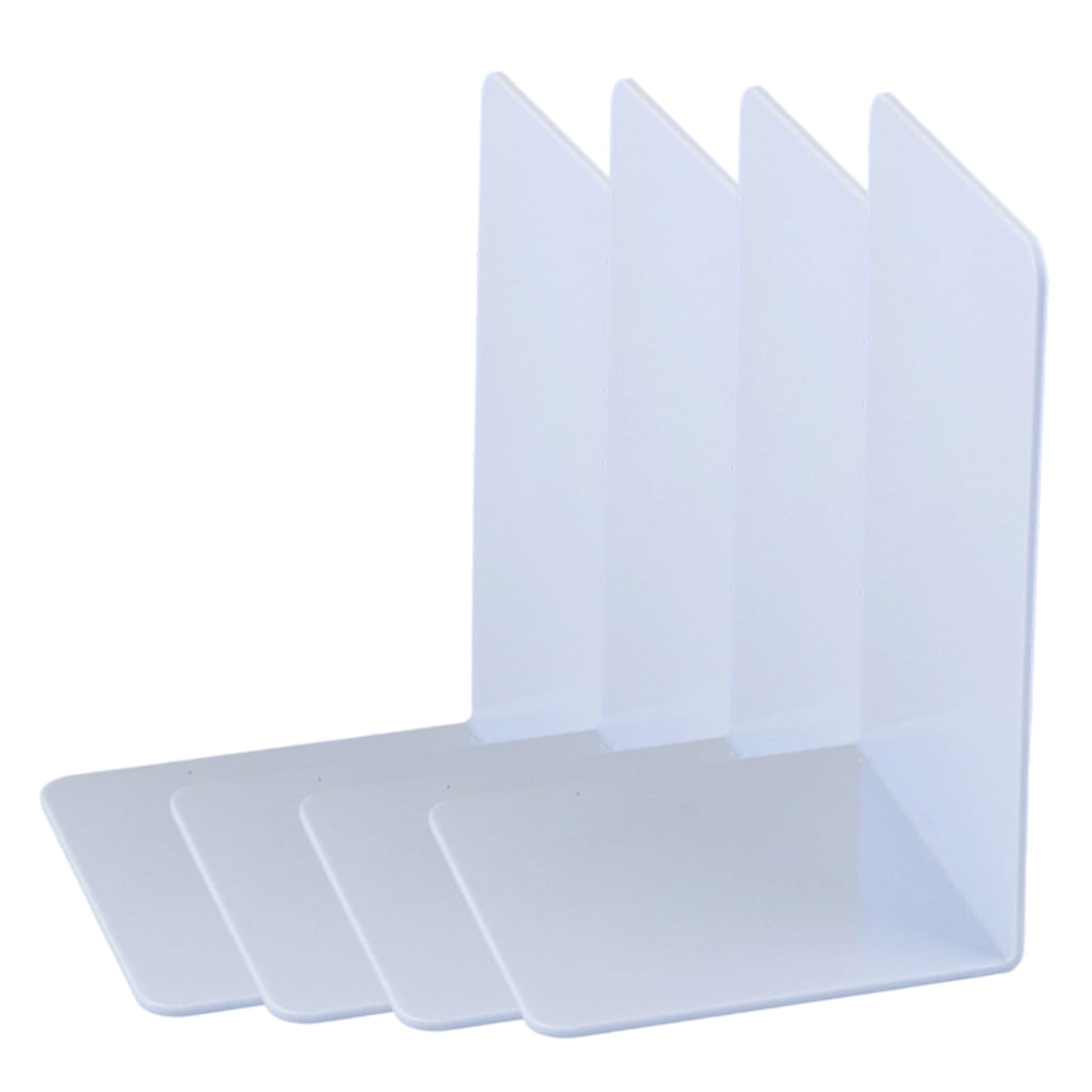 4 Pcs Book Holders Solid Color Bookends Shelf Book Stoppers Acrylic ...