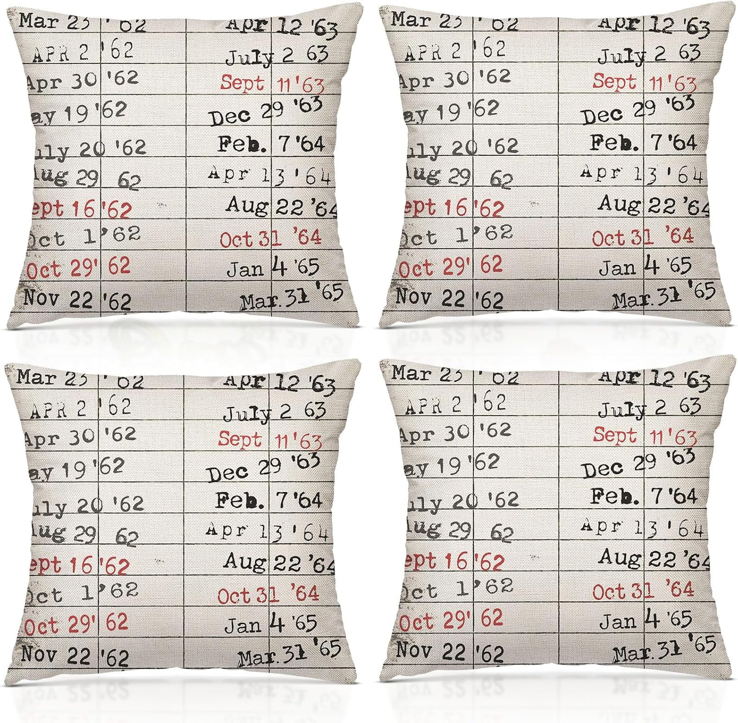 4 Pcs Book Lover Pillow Covers 18 x 18, Librarian Gift Book Decorative Square Cushion Covers ...