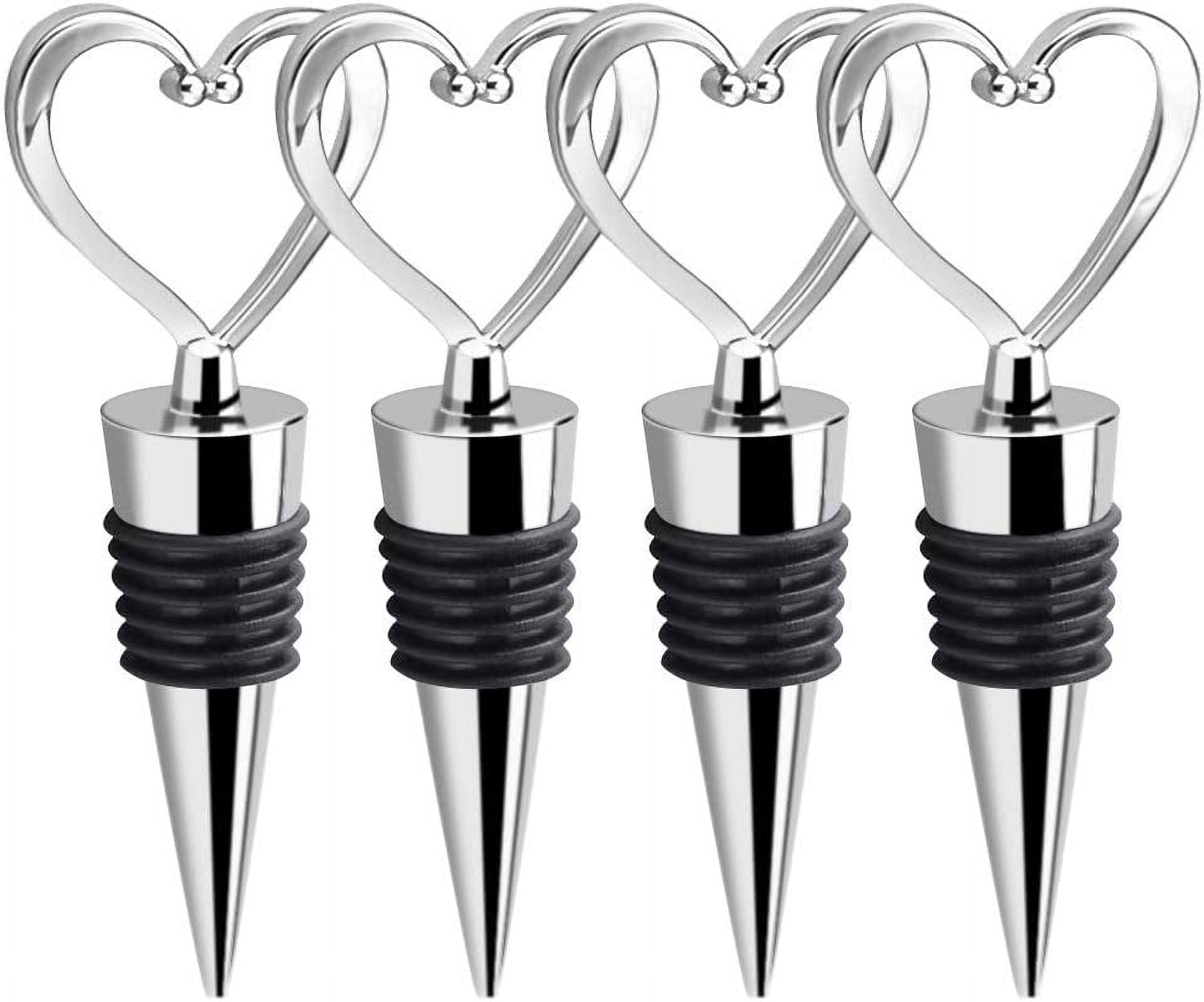 4 Pcs Bottle Stopper,Wine Bottle Stoppers Reusable Heart Head for ...