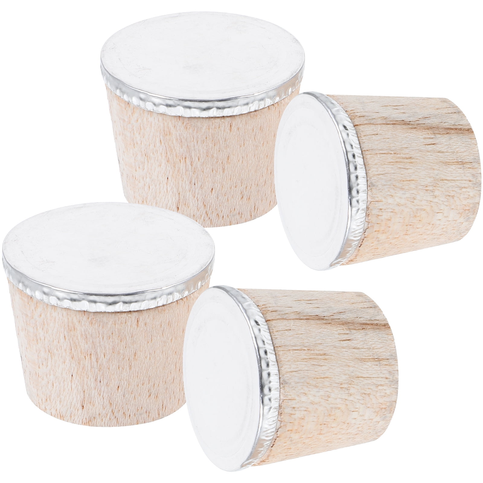 4 Pcs Bottle Wooden Plug Hot Water Wine Corker Sealer Stoppers Vacuum ...