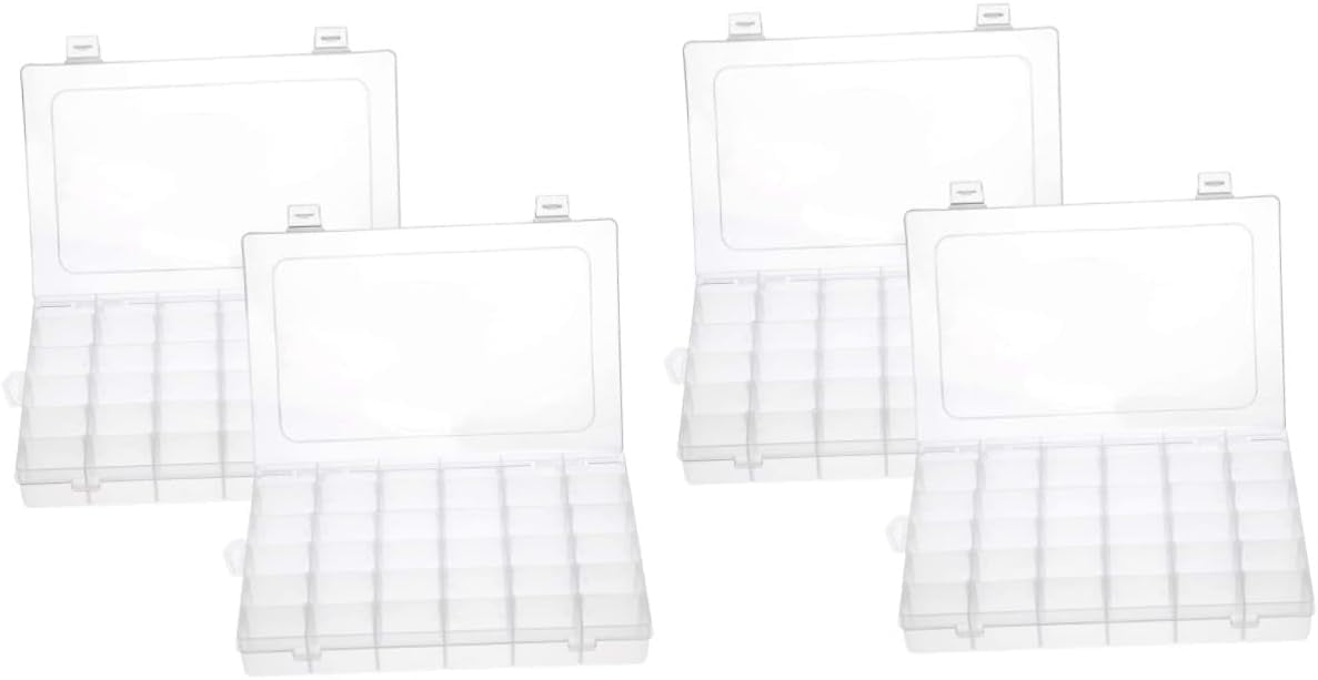 4 Pcs Boxes 36 Grid Storage Box Small Stand Beads Storage Case ...