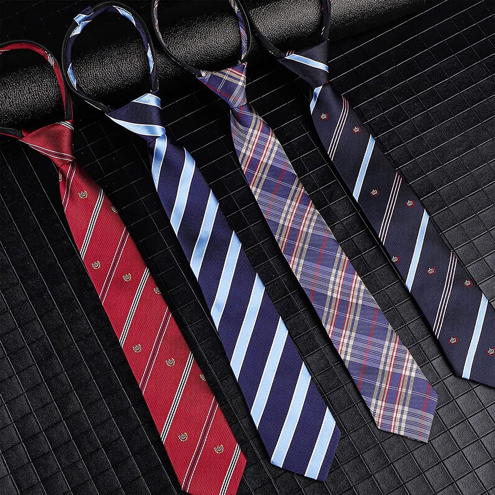 4 Pcs Boy's Necktie Pre Tied Neck Strap Tie Adjustable Kids Ties for ...