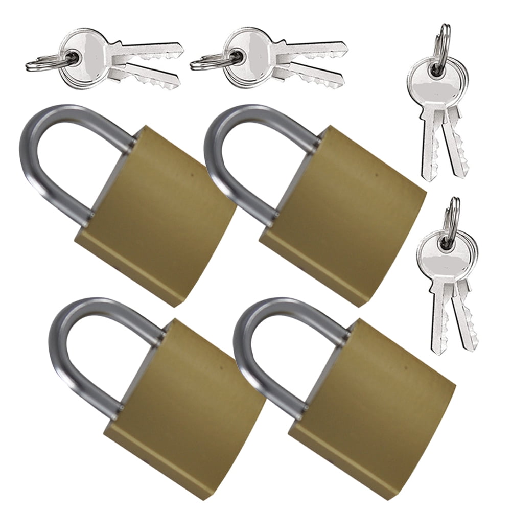 4 Pcs Brass Padlock Suitcase Mini Small Locks with Keys Keepsake for ...