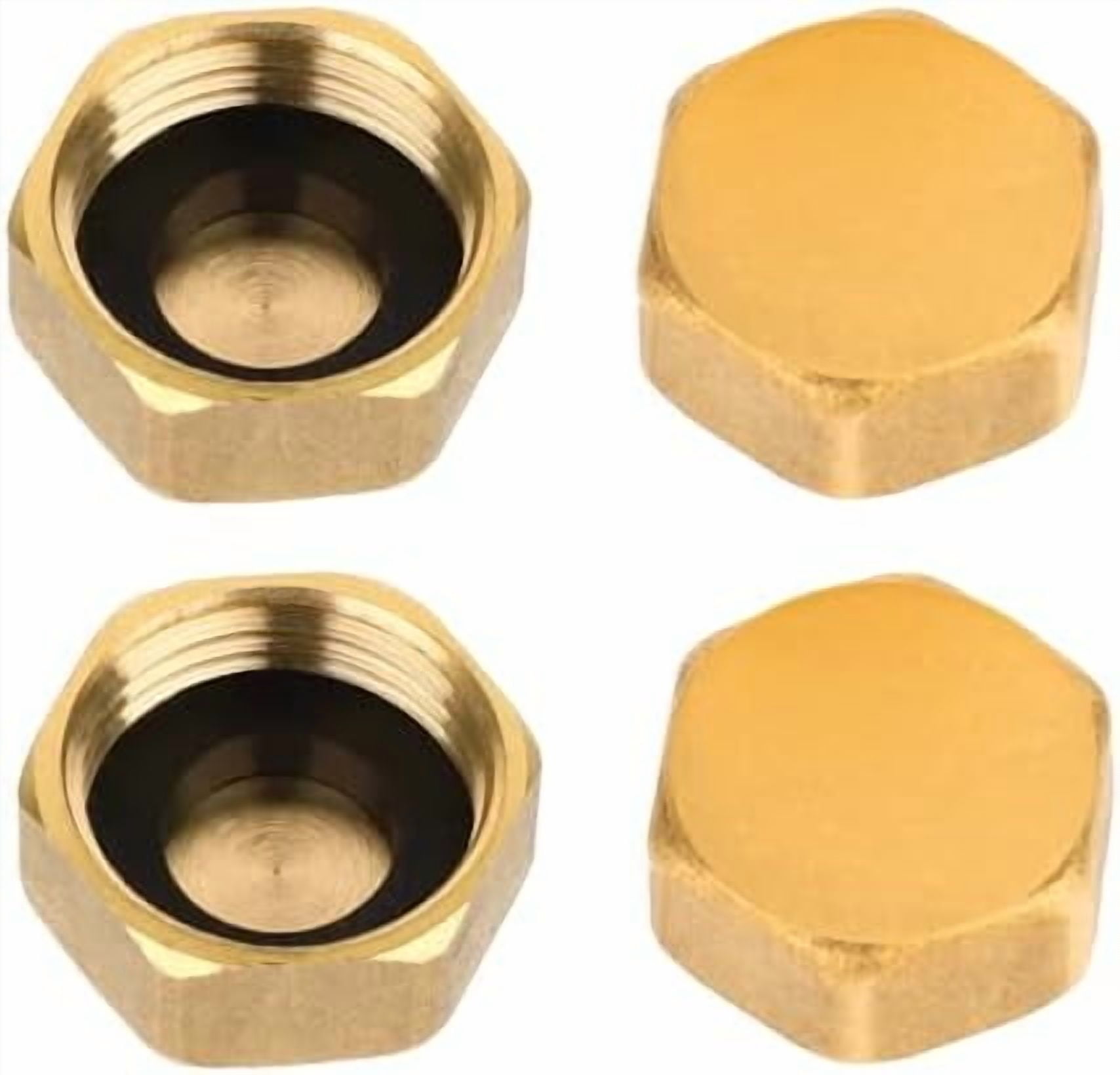 4 Pcs Brass Plug Radiator Valve Caps, 1/2" Brass Blanking Nut Cap ...