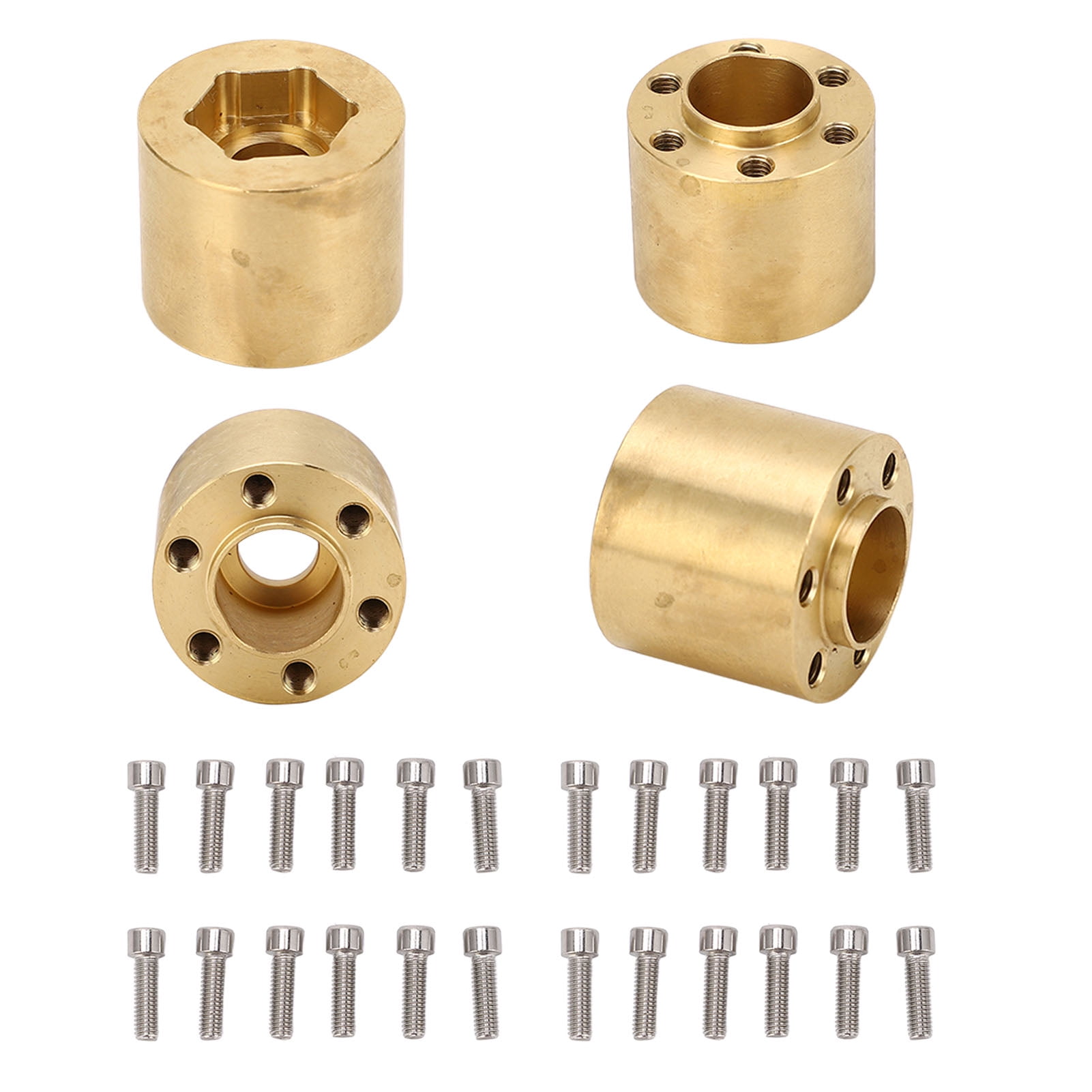 4 Pcs Brass Wheel Hex Hub Adapter RC Car Crawler Widen Adapter for 1/10 ...