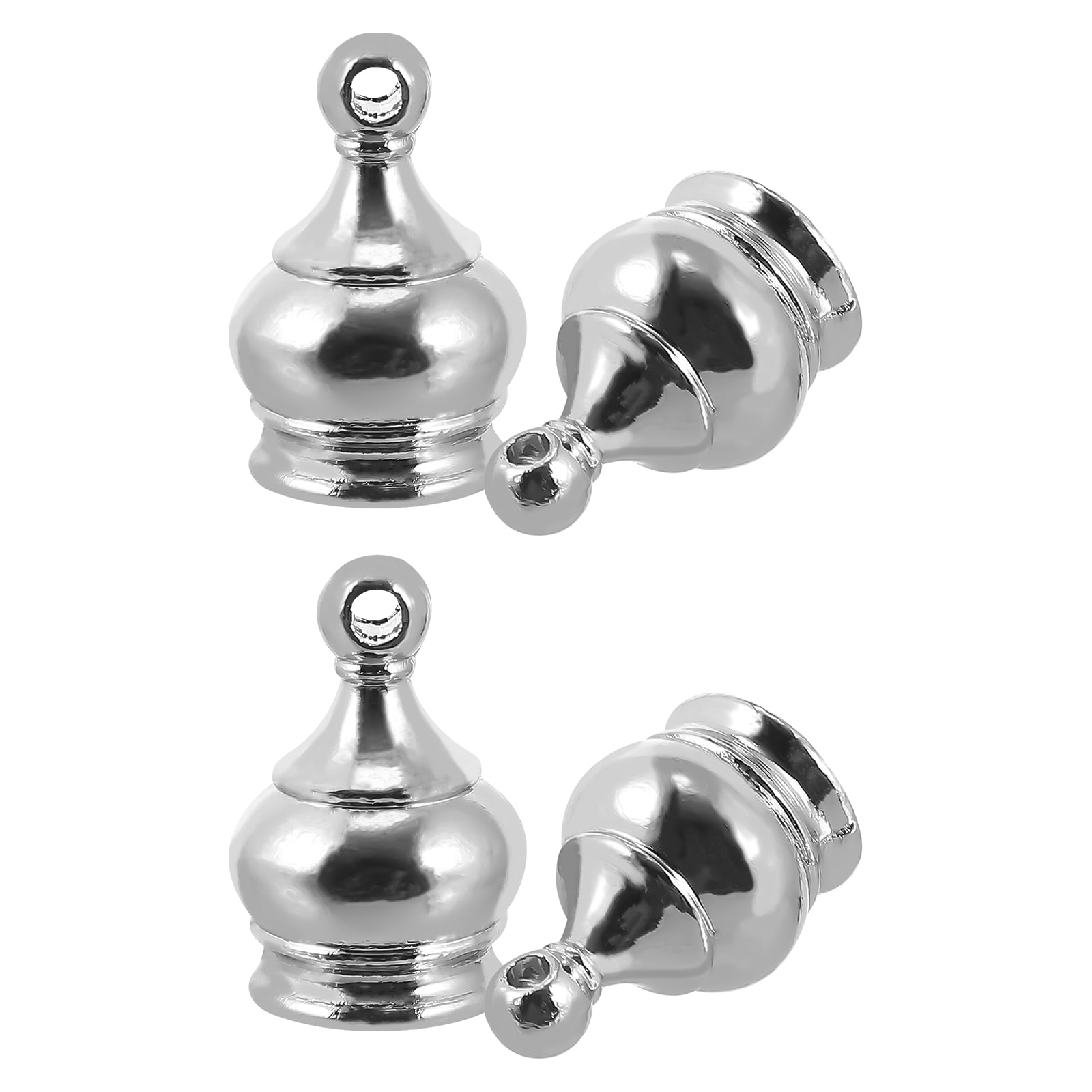 OULII Lamp Finial Silver Zinc Alloy 4Pcs 0.9In Screw Caps - Walmart.com