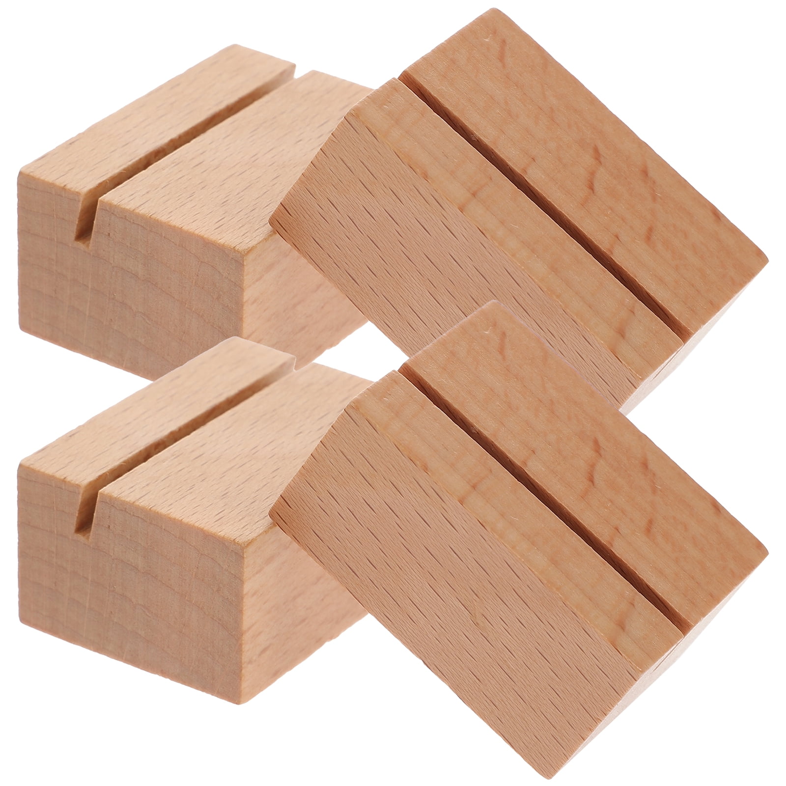4 Pcs Business Cards Table Number Stands Memo Holder Wood Note Holders ...