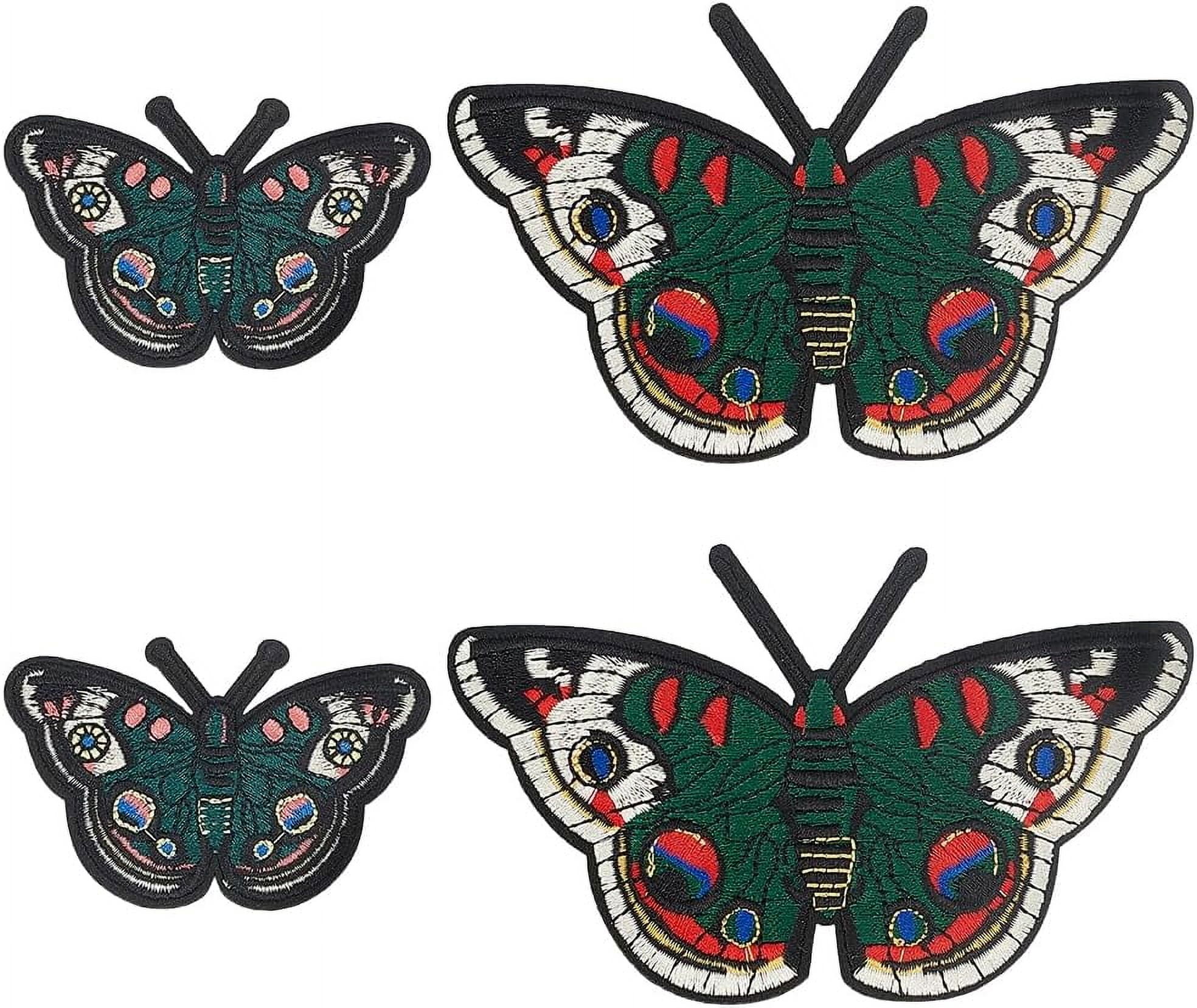 4 Pcs Butterfly Embroidery Appliques 2 Styles Butterfly Iron on ...