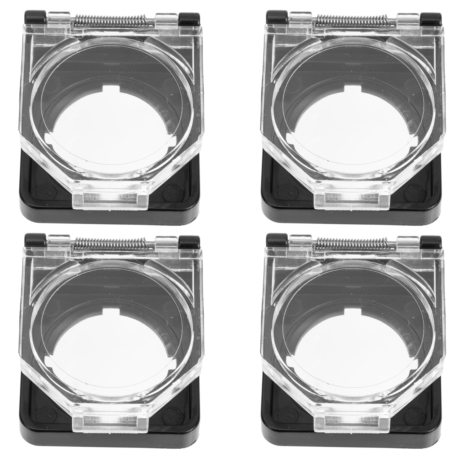 4 Pcs Button Guard Doorbell Round Covers Transparent Plastic Protector ...