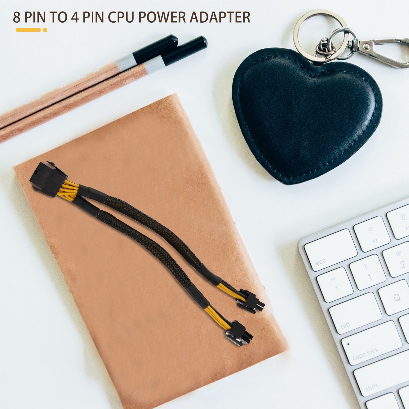 4 Pcs CPU 8 Pin Splitter ATX CPU 8 Pin Female to Dual 8(4+4) Pin Male ...