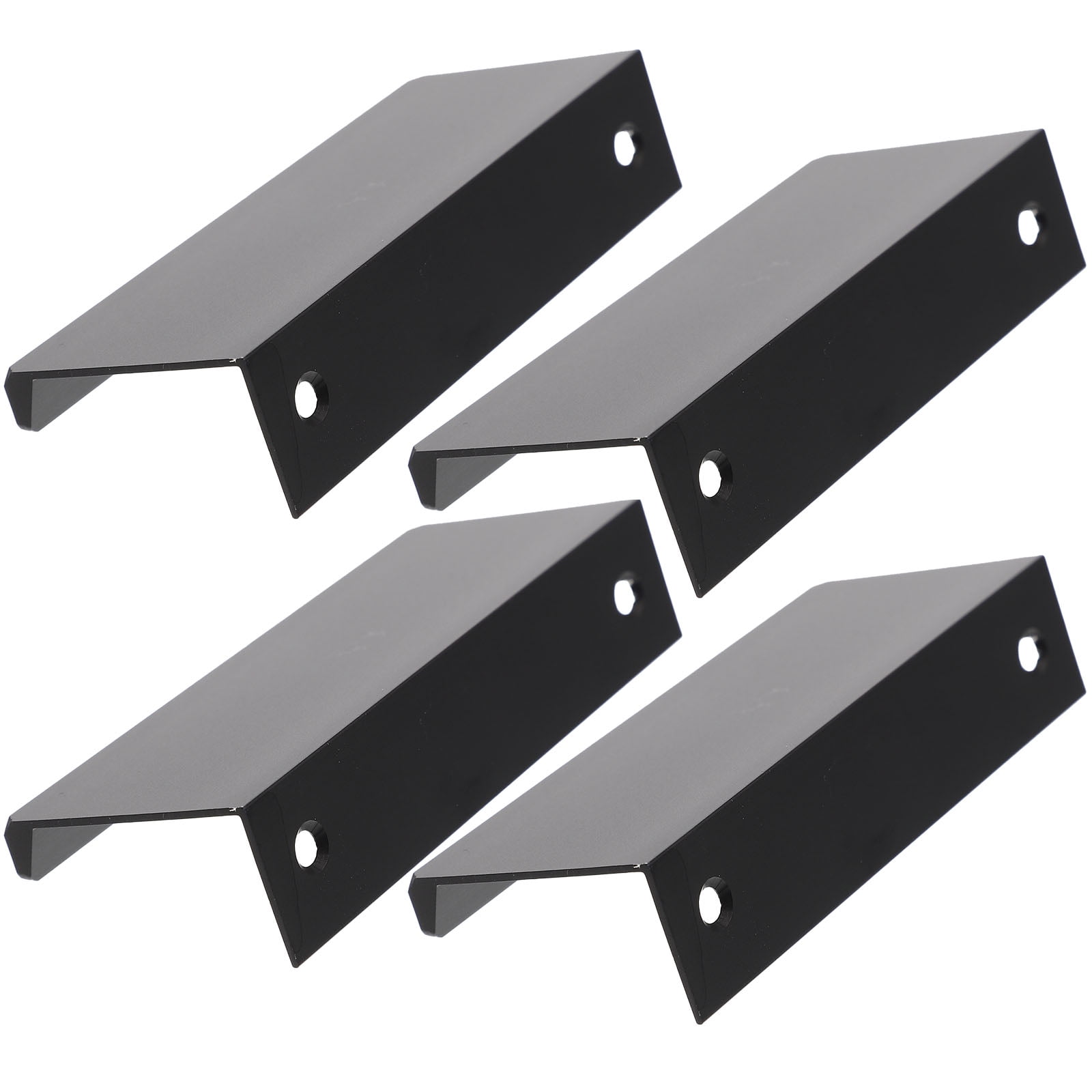 Modern Invisible Cabinet Handles for Kitchen Use Black Aluminum Alloy ...