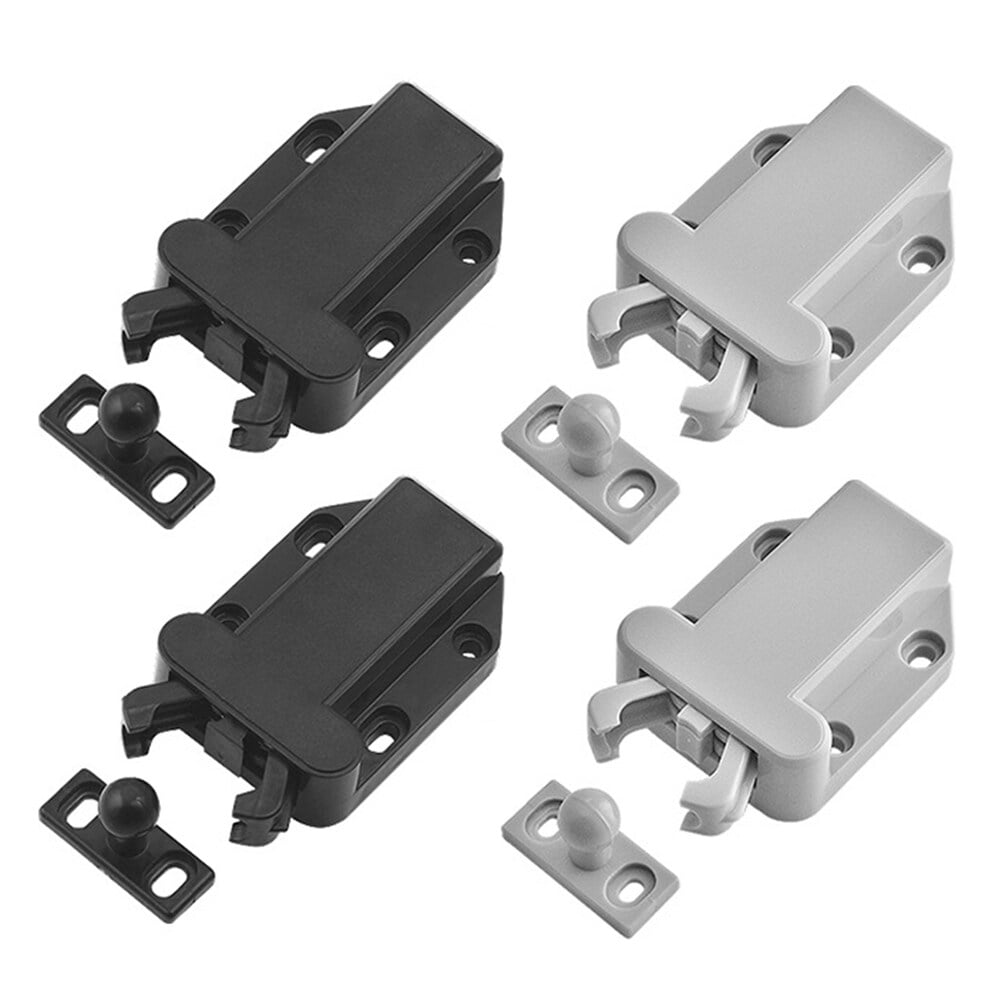 4 Pcs Cabinet Door Self-locking Device Cupboard Push to Open Plastic ...