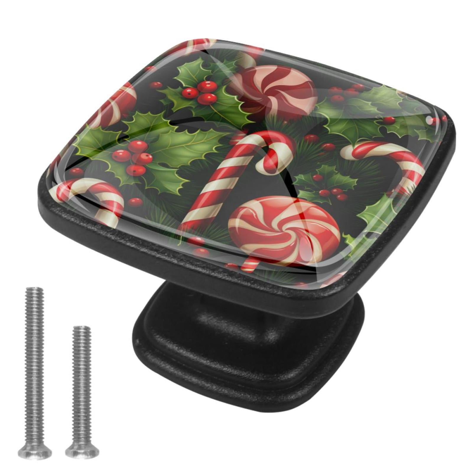 4 Pcs Cabinet Handle Drawer Pulls Christmas Candy Knobs with Screws ...