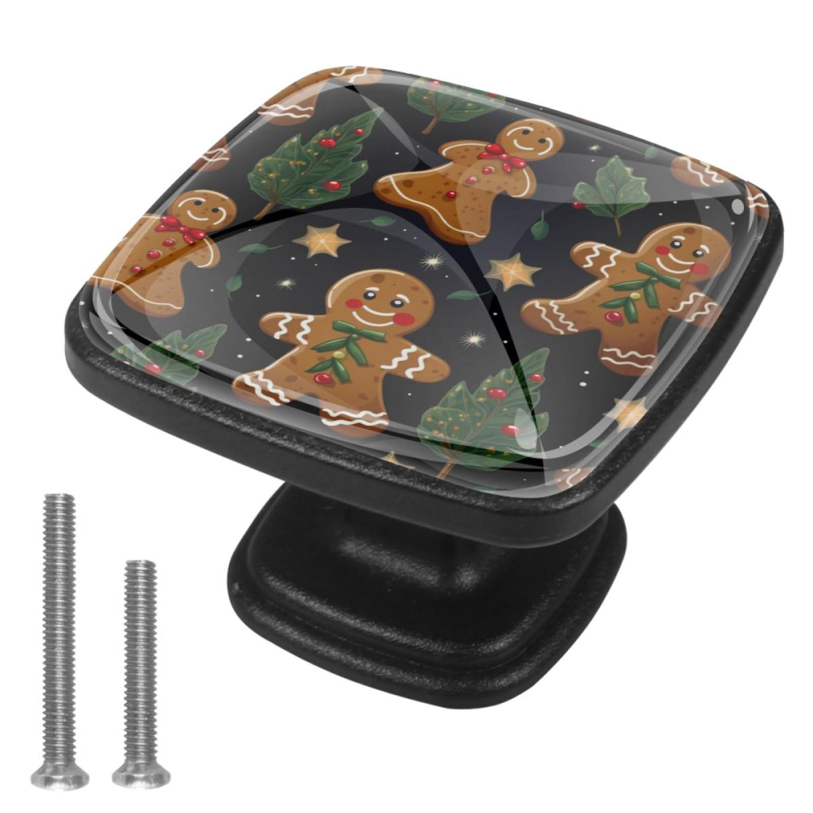 4 Pcs Cabinet Handle Drawer Pulls Christmas Gingerbread Man Knobs with ...