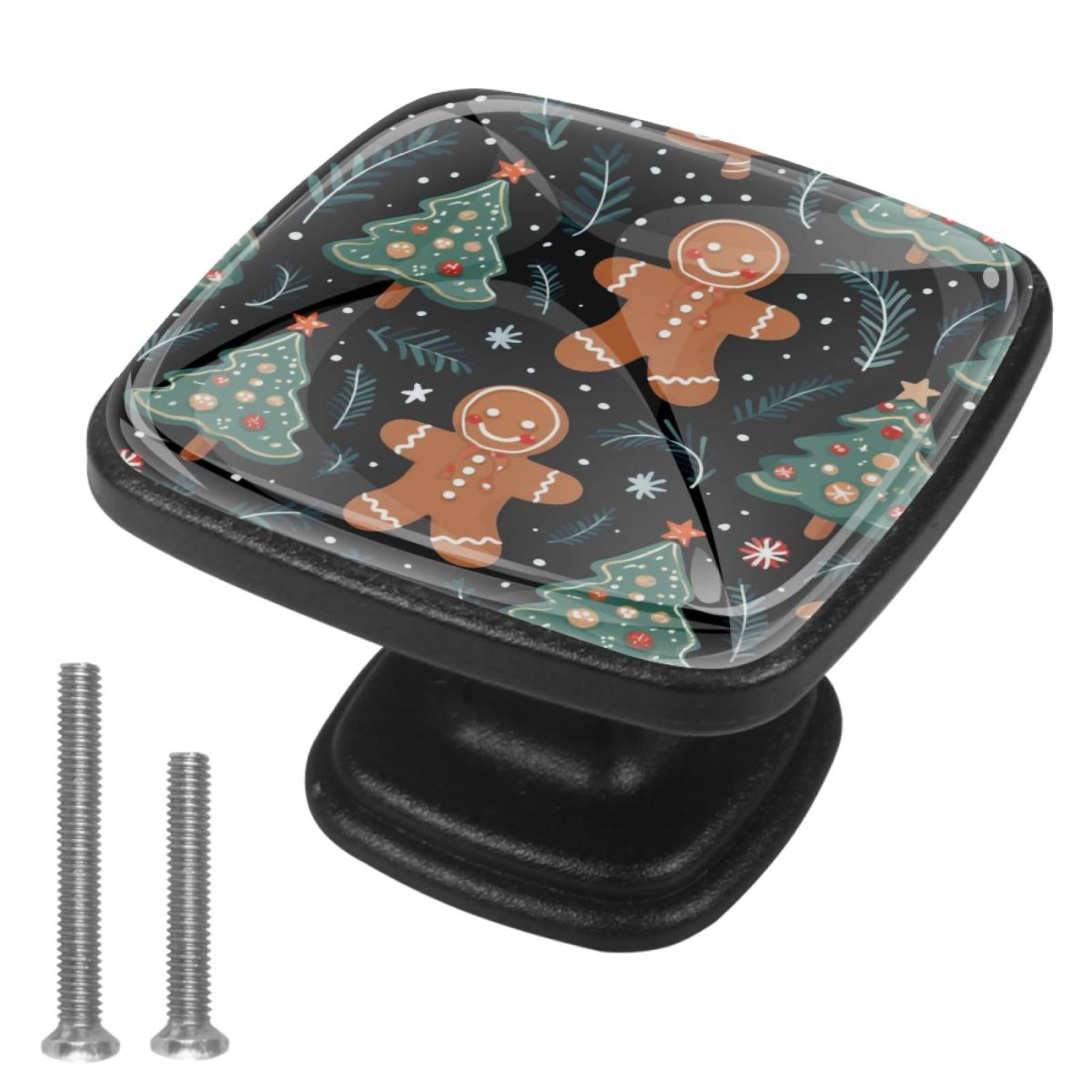 4 Pcs Cabinet Handle Drawer Pulls Christmas Gingerbread Man Knobs with ...