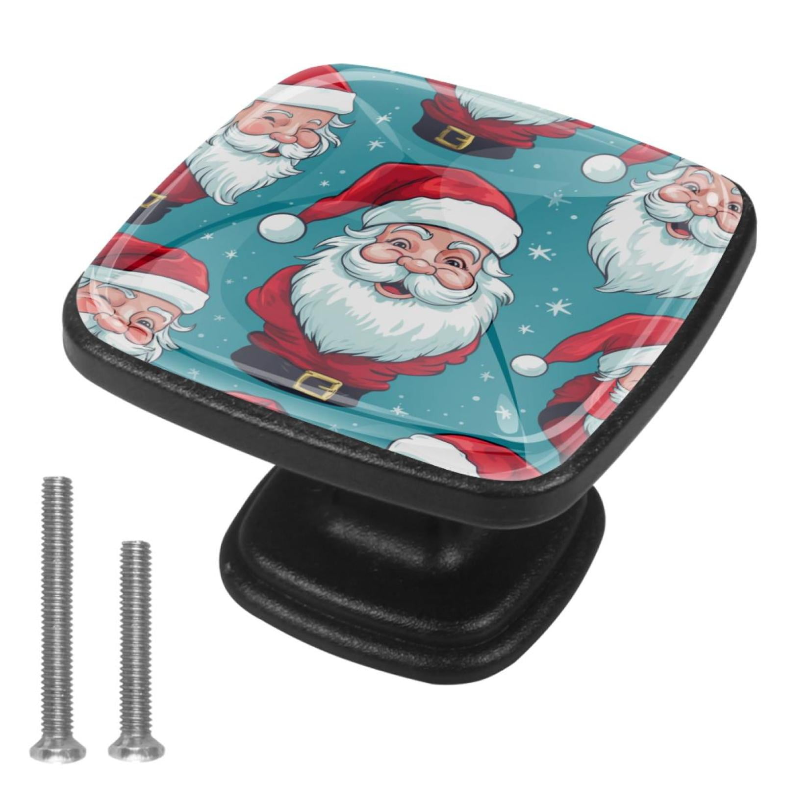 4 Pcs Cabinet Handle Drawer Pulls Christmas Santa Claus Knobs with ...