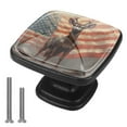 4 Pcs Cabinet Handle Drawer Pulls Deer and American Flag Knobs with ...