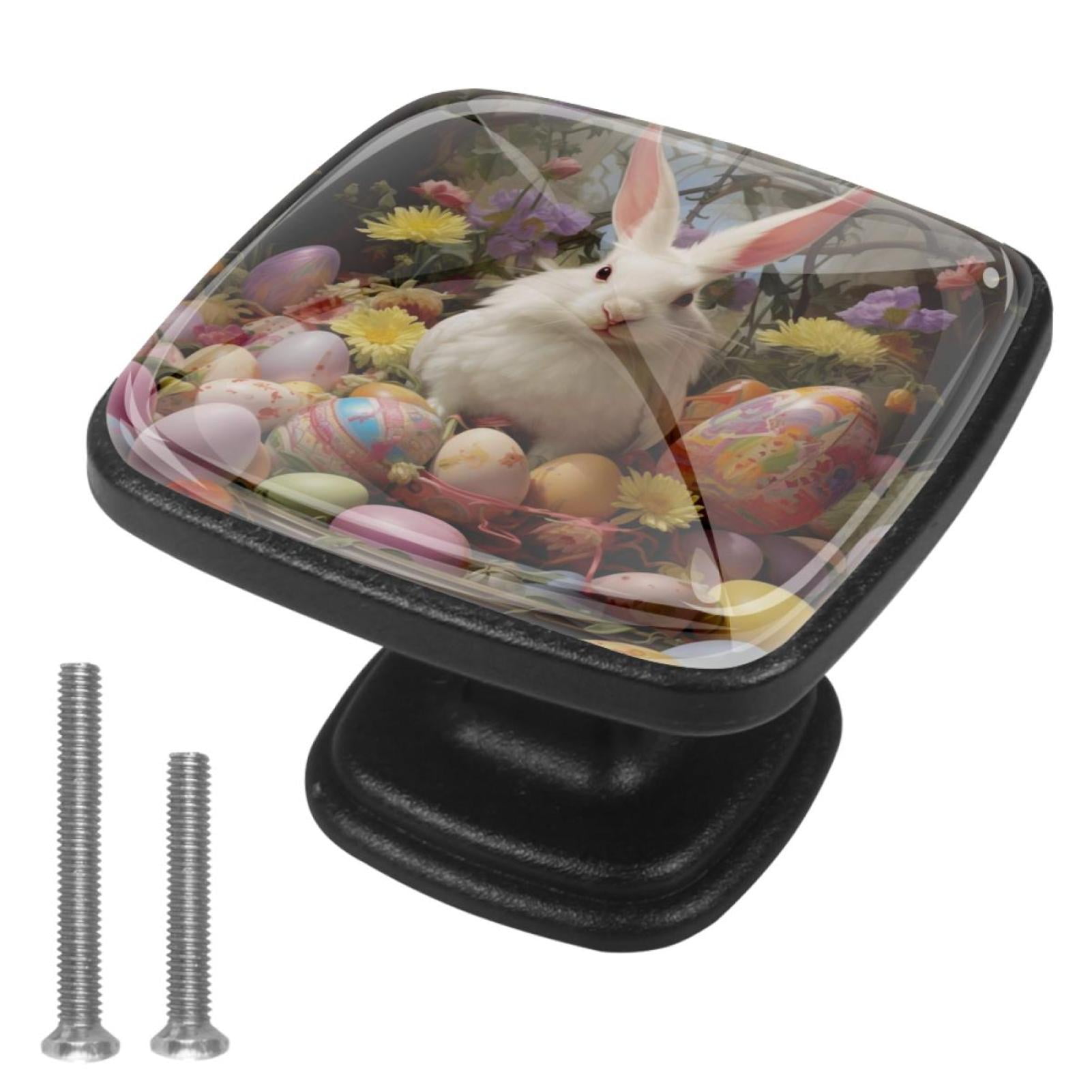 4 Pcs Cabinet Handle Drawer Pulls Easter Rabbit Knobs with Screws ...