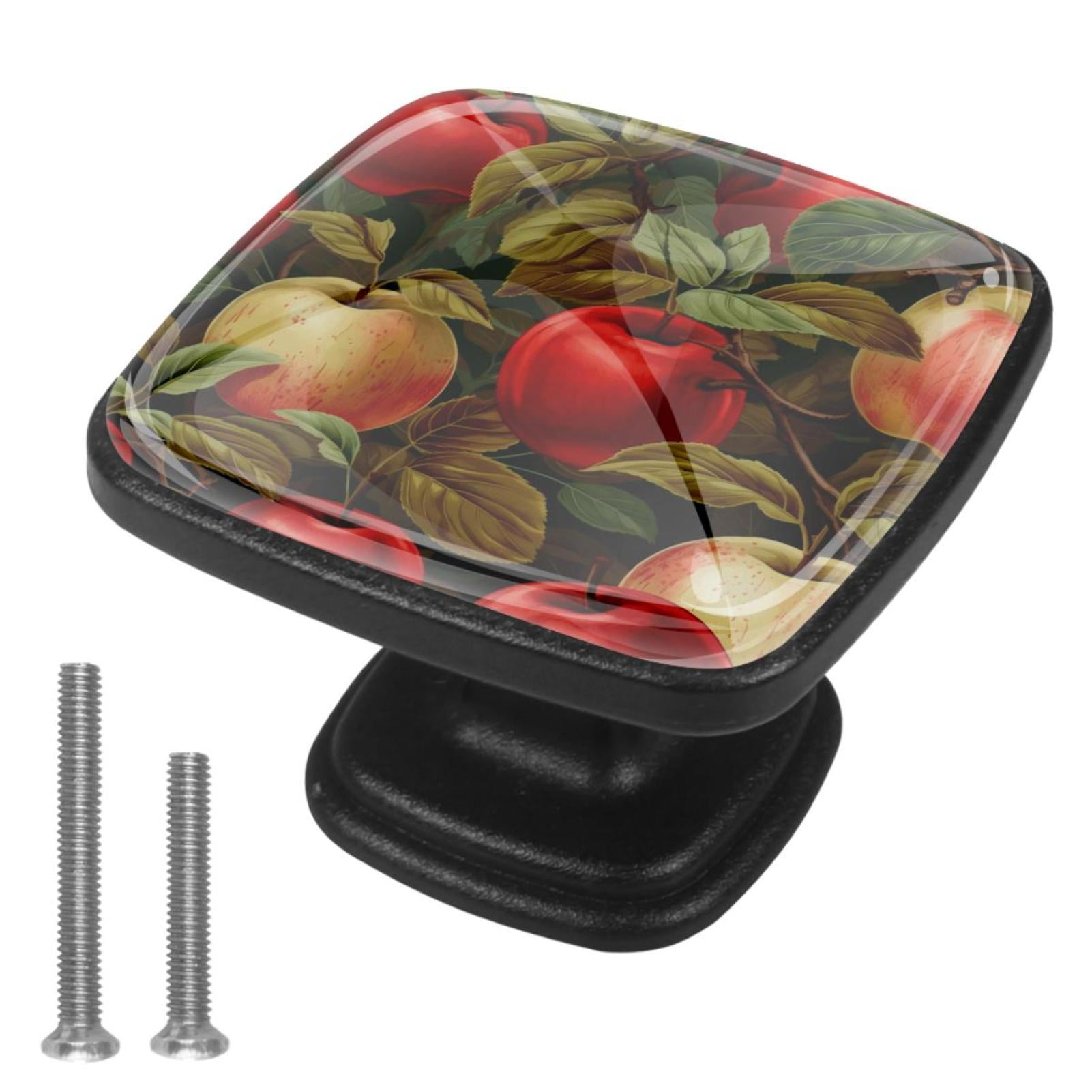 4 Pcs Cabinet Handle Drawer Pulls Fruit Knobs with Screws Square ...