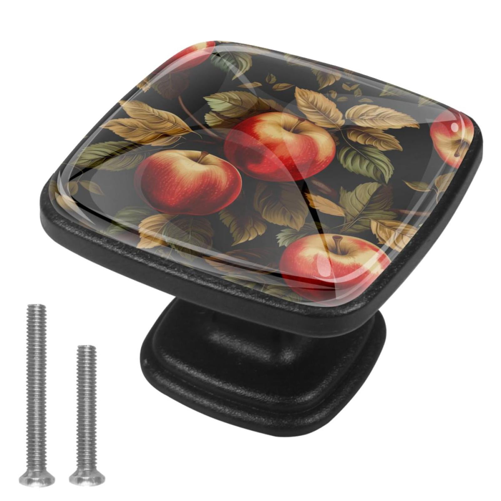 4 Pcs Cabinet Handle Drawer Pulls Fruit Knobs with Screws Square ...