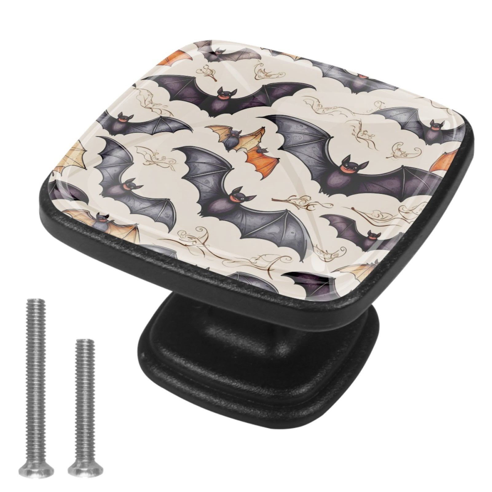 4 Pcs Cabinet Handle Drawer Pulls Halloween Bats Knobs with Screws ...