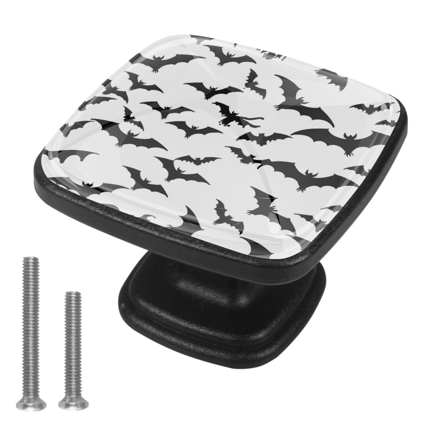 4 Pcs Cabinet Handle Drawer Pulls Halloween Bats Knobs with Screws ...