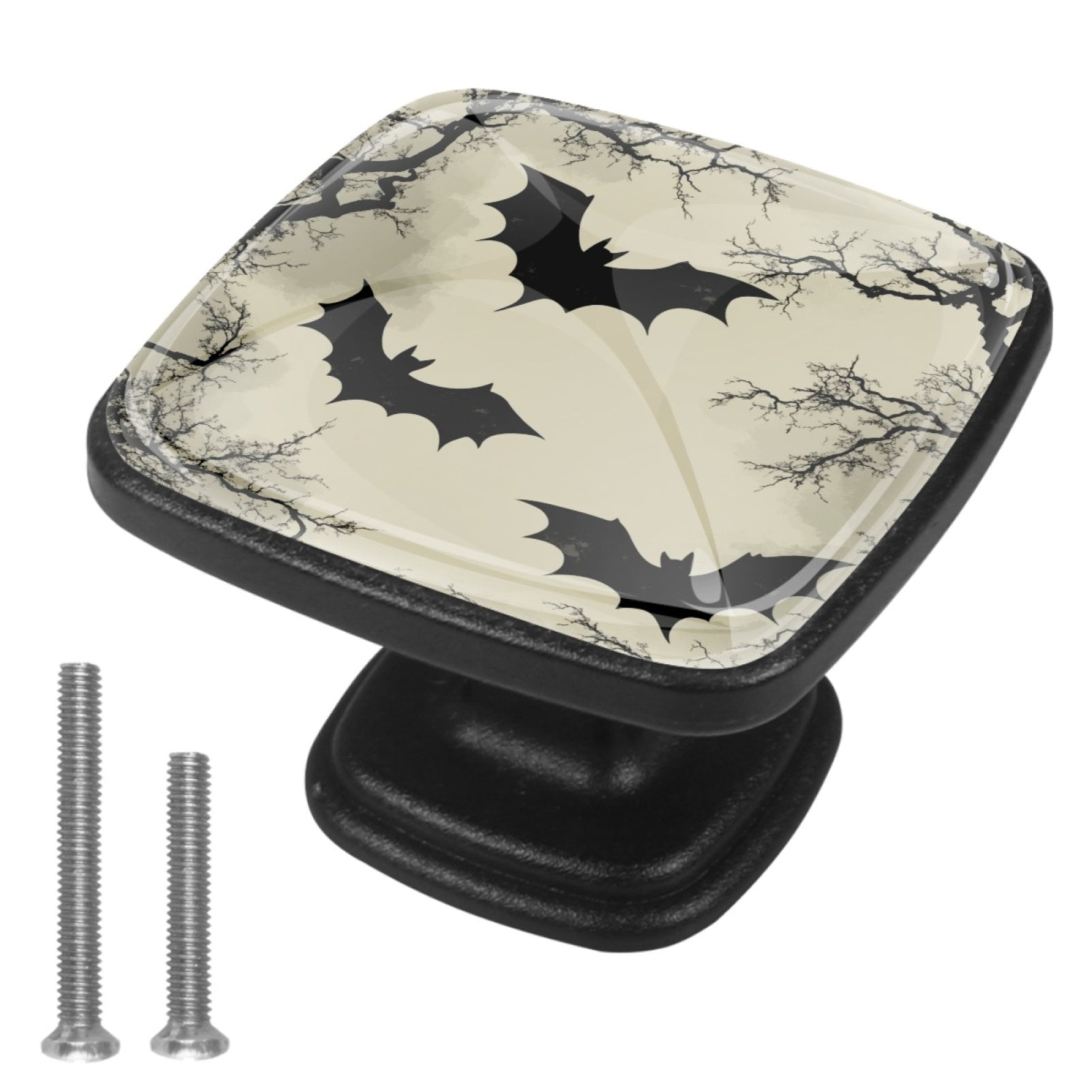 4 Pcs Cabinet Handle Drawer Pulls Halloween Bats Knobs with Screws ...